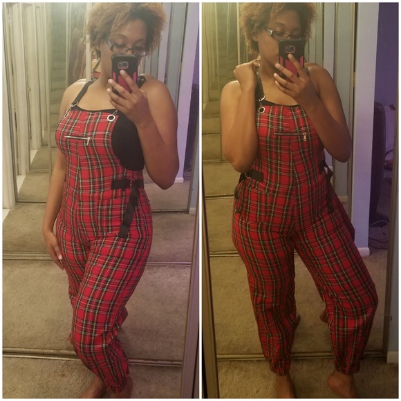 36 Point 5 | Pants & Jumpsuits | Plaid Checkerboard Overalls Jumpsuit ...